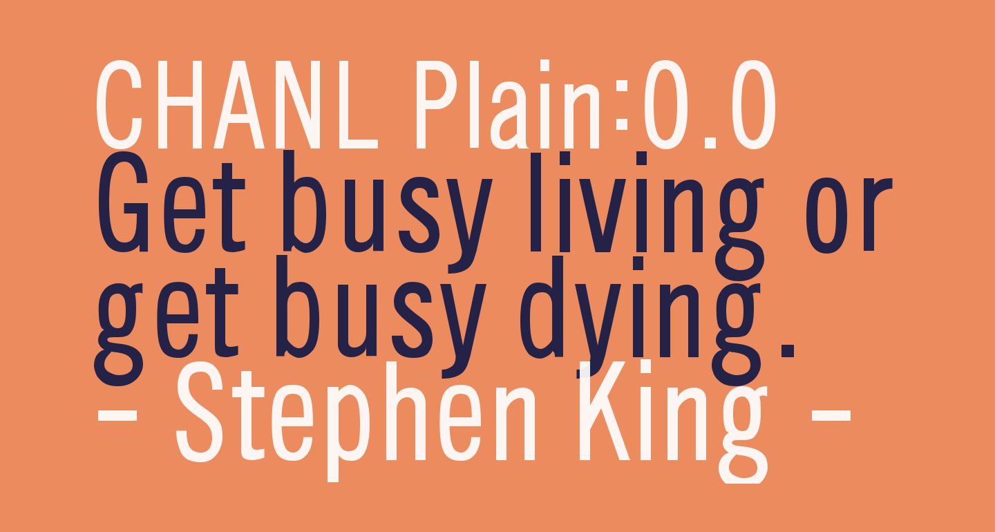 CHANL Plain:0.0 free Font - What Font Is