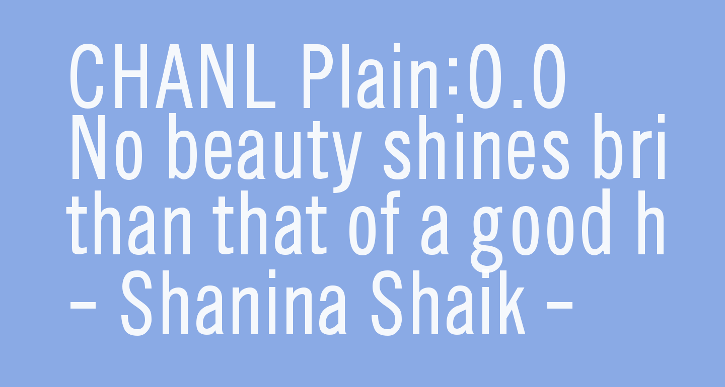 CHANL Plain:0.0 free Font - What Font Is