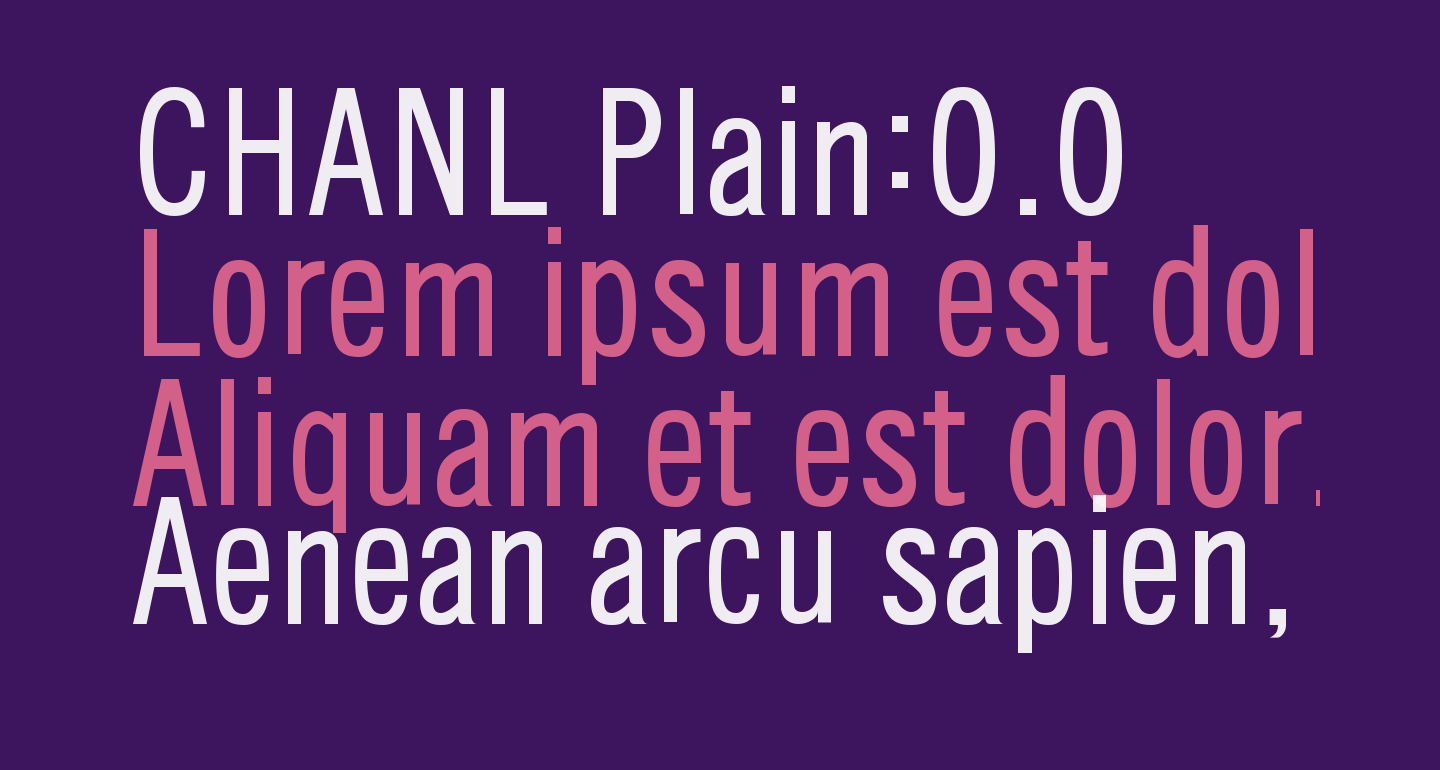 CHANL Plain:0.0 free Font - What Font Is