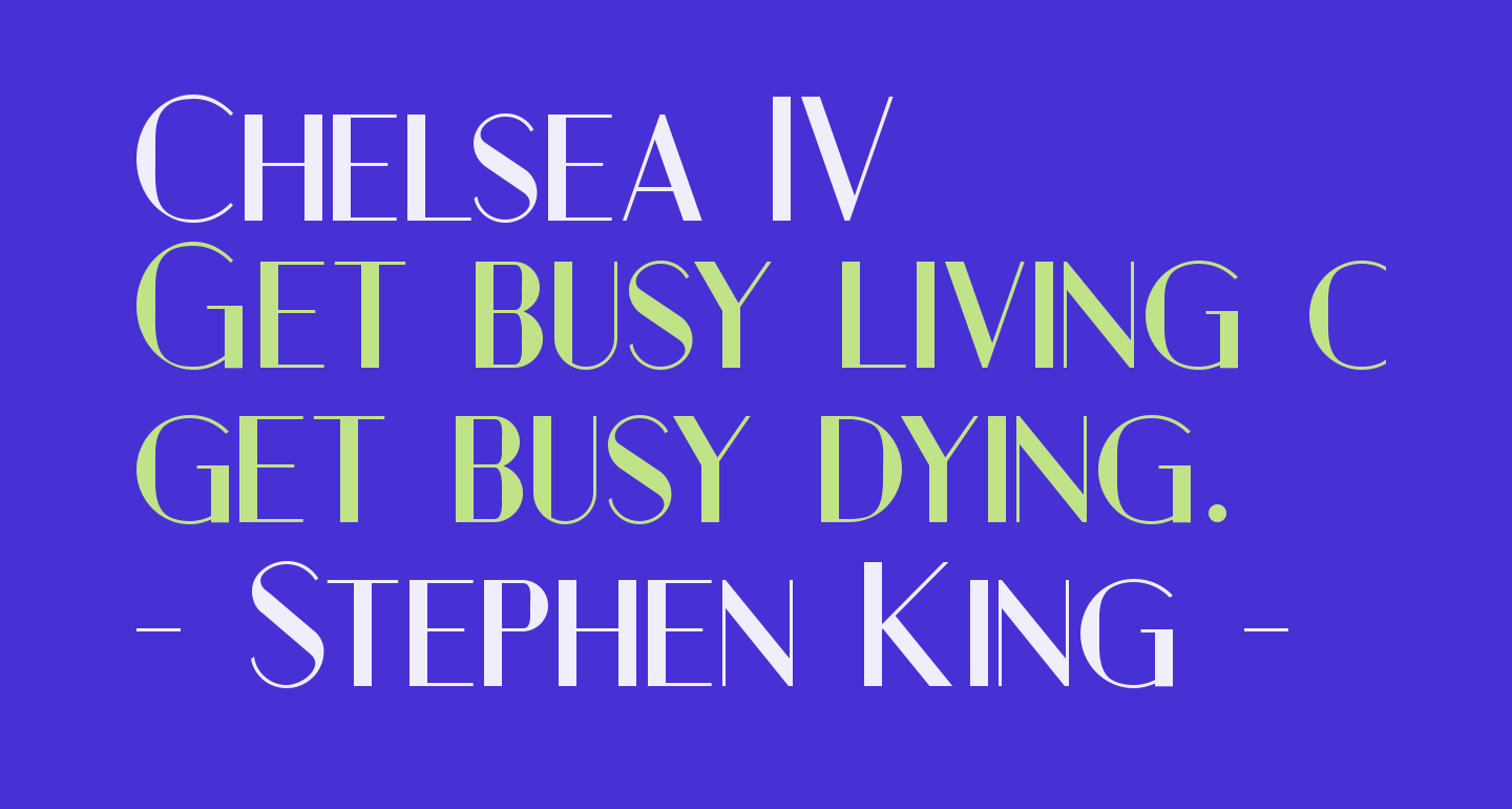 Chelsea IV free Font - What Font Is
