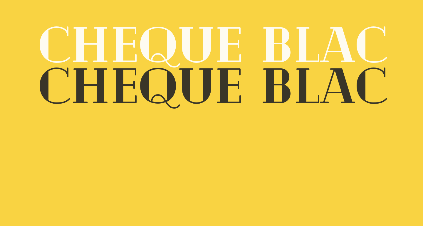 Cheque Black free Font - What Font Is