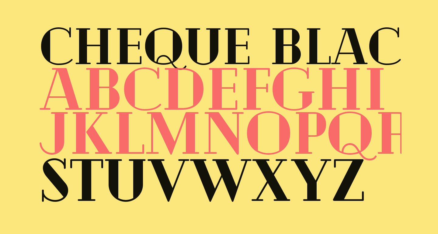 Cheque Black free Font - What Font Is