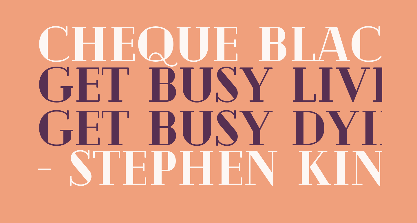 Cheque Black free Font - What Font Is