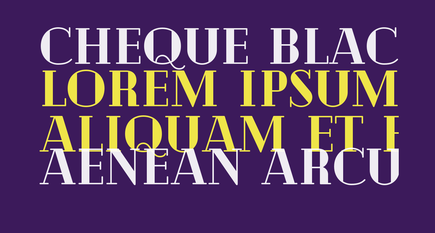 Cheque Black free Font - What Font Is