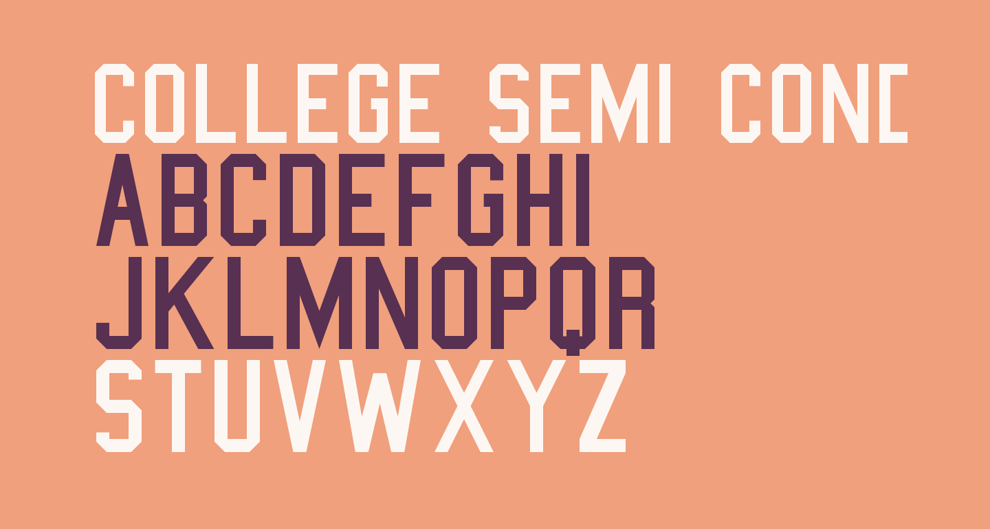 College Semi condensed free Font - What Font Is
