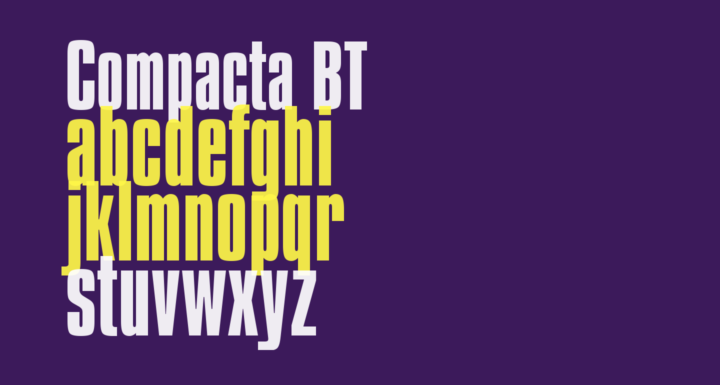 Compacta BT free Font - What Font Is