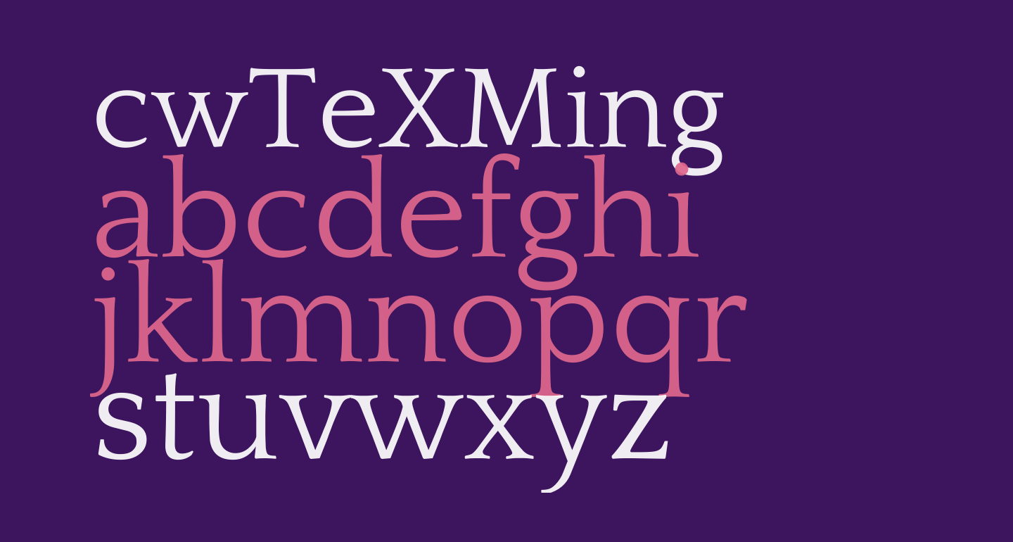 cwTeXMing free Font - What Font Is
