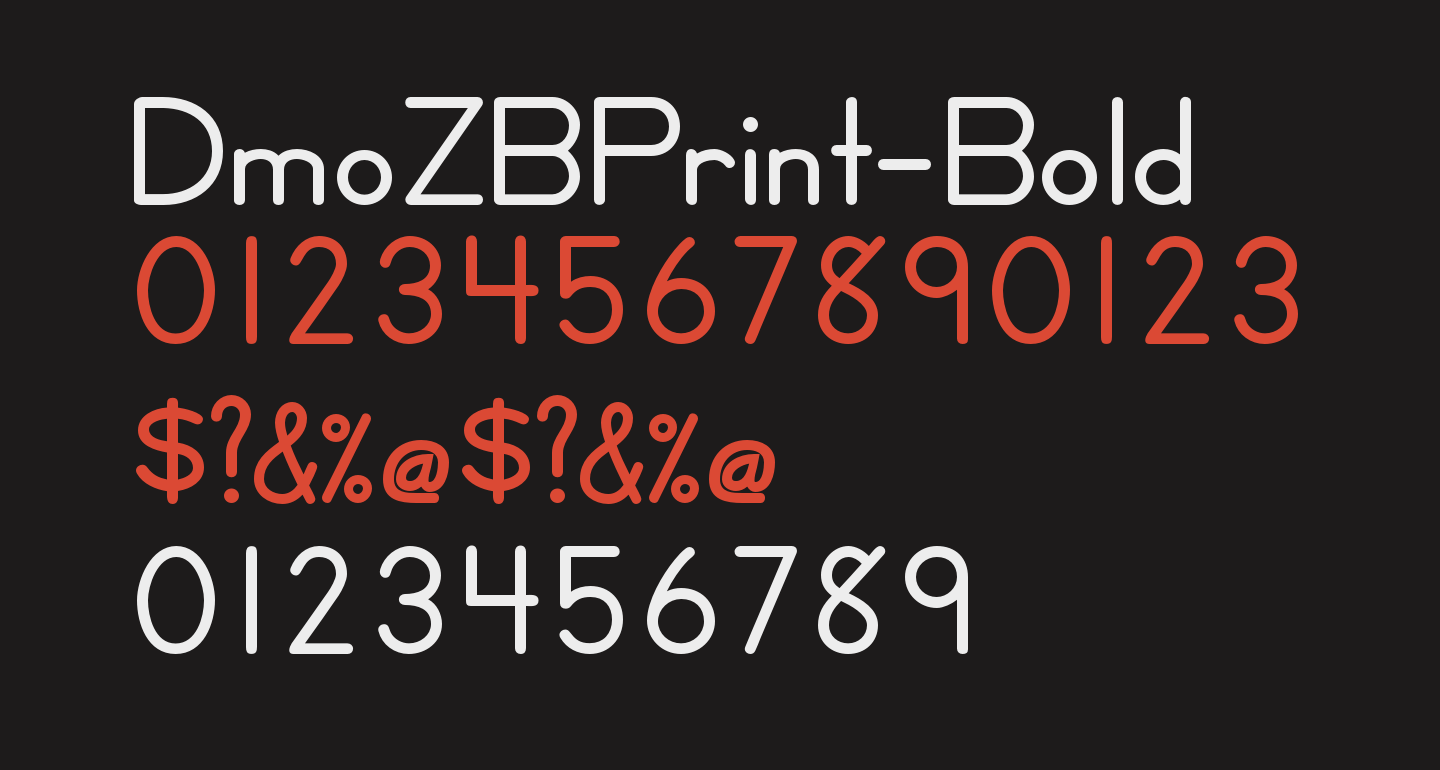 DmoZBPrint-Bold free Font - What Font Is