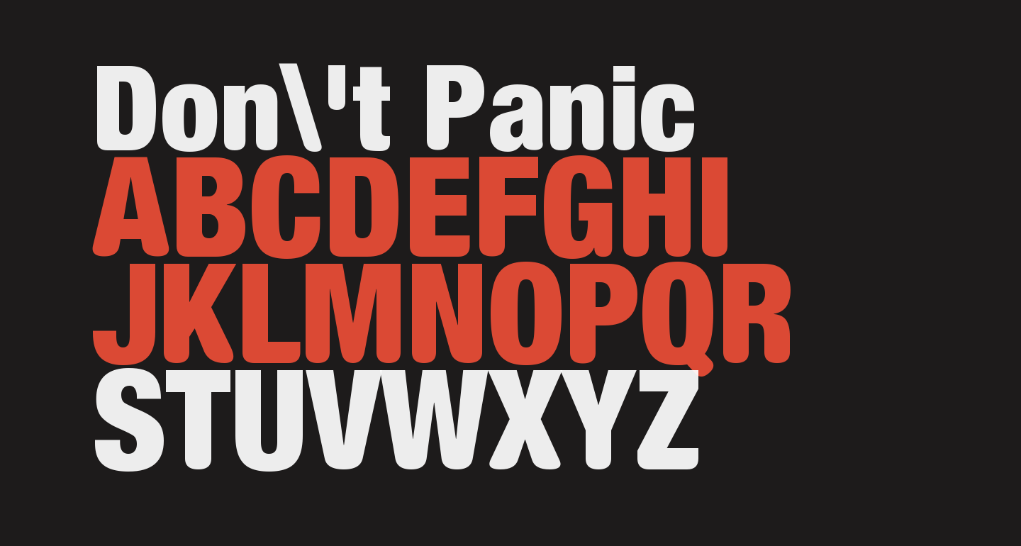 Don\'t Panic free Font - What Font Is
