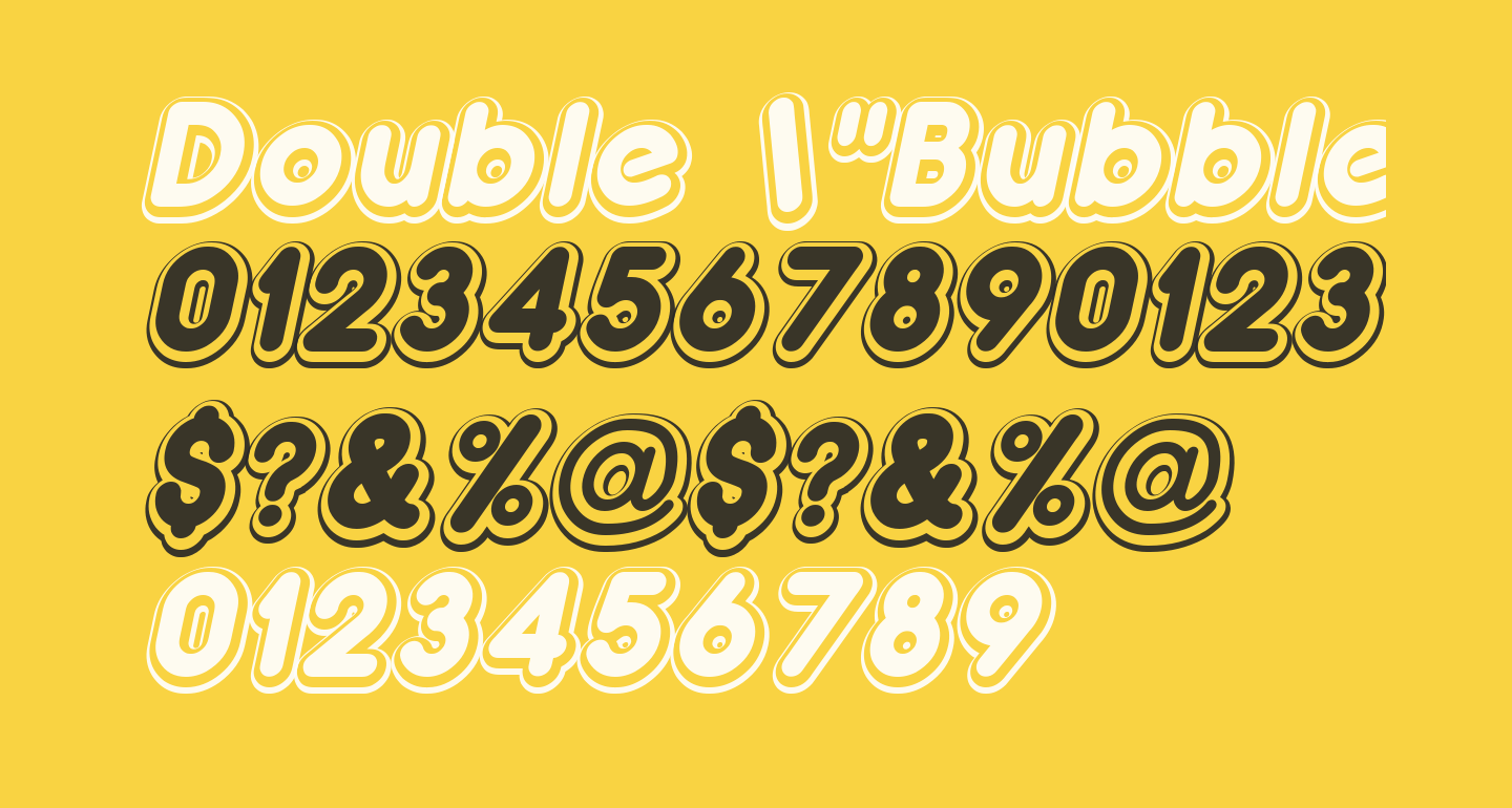 Double \'Bubble Shadow Italic free Font - What Font Is