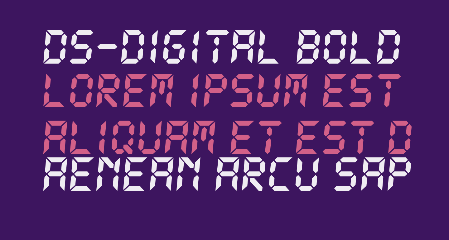 DS-Digital Bold Italic free Font - What Font Is
