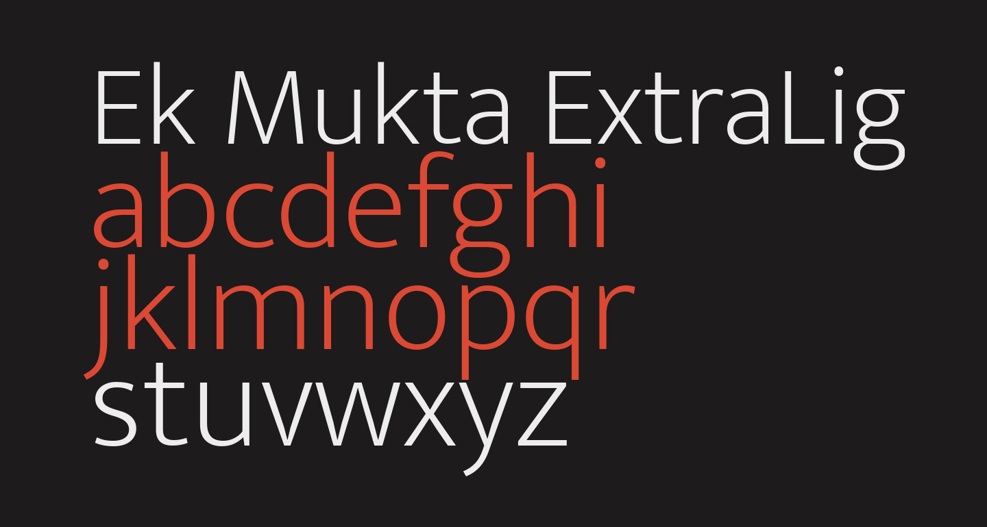 Ek Mukta ExtraLight free Font - What Font Is