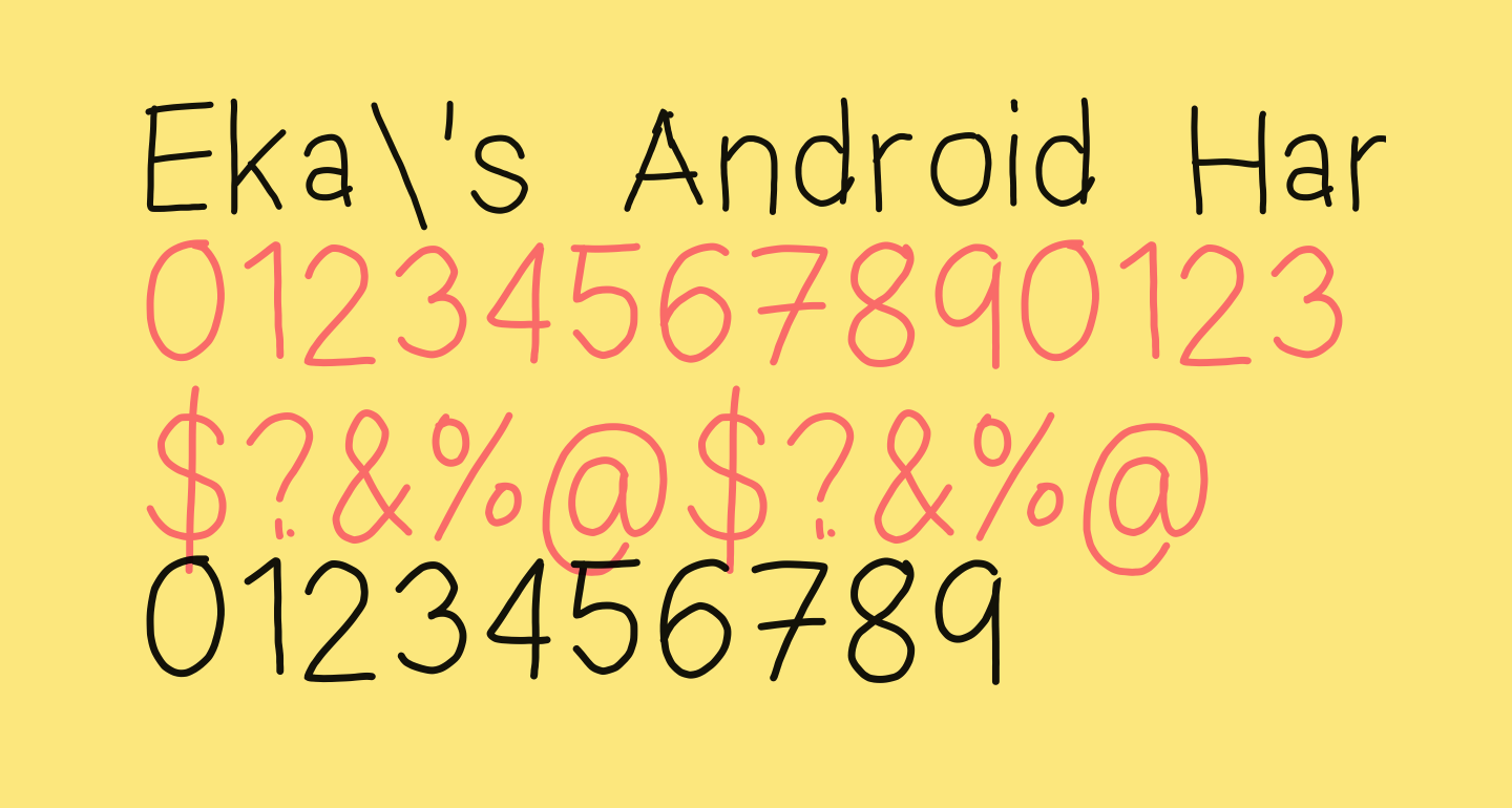Eka\'s Android Handwriting free Font - What Font Is