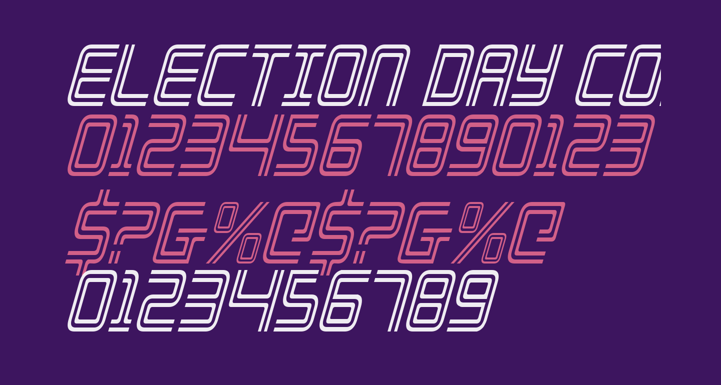 Election Day Condensed Italic free Font - What Font Is