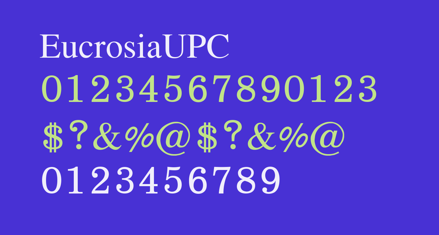 EucrosiaUPC free Font - What Font Is