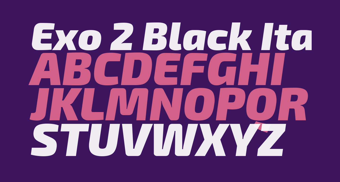 Exo 2 Black Italic free Font - What Font Is