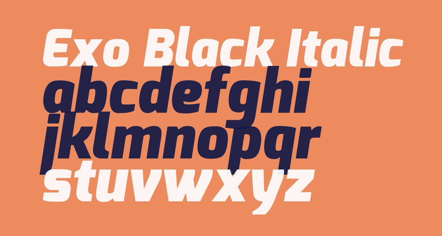 Exo Black Italic free Font - What Font Is