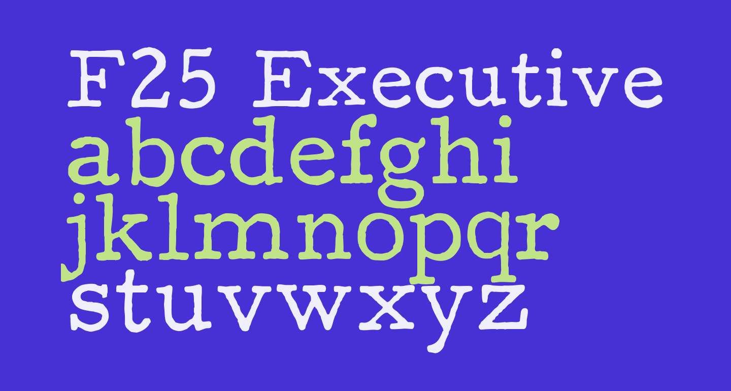 F25 Executive free Font - What Font Is