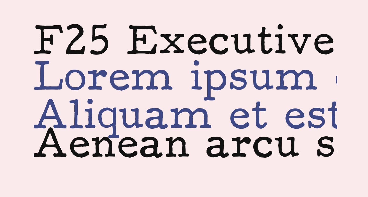 F25 Executive free Font - What Font Is