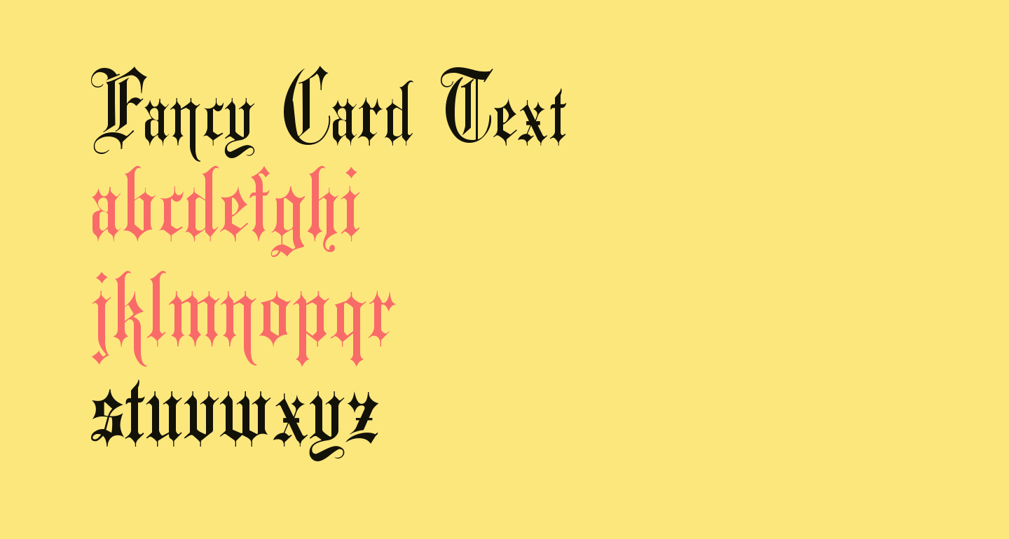 Fancy Card Text Free Font What Font Is