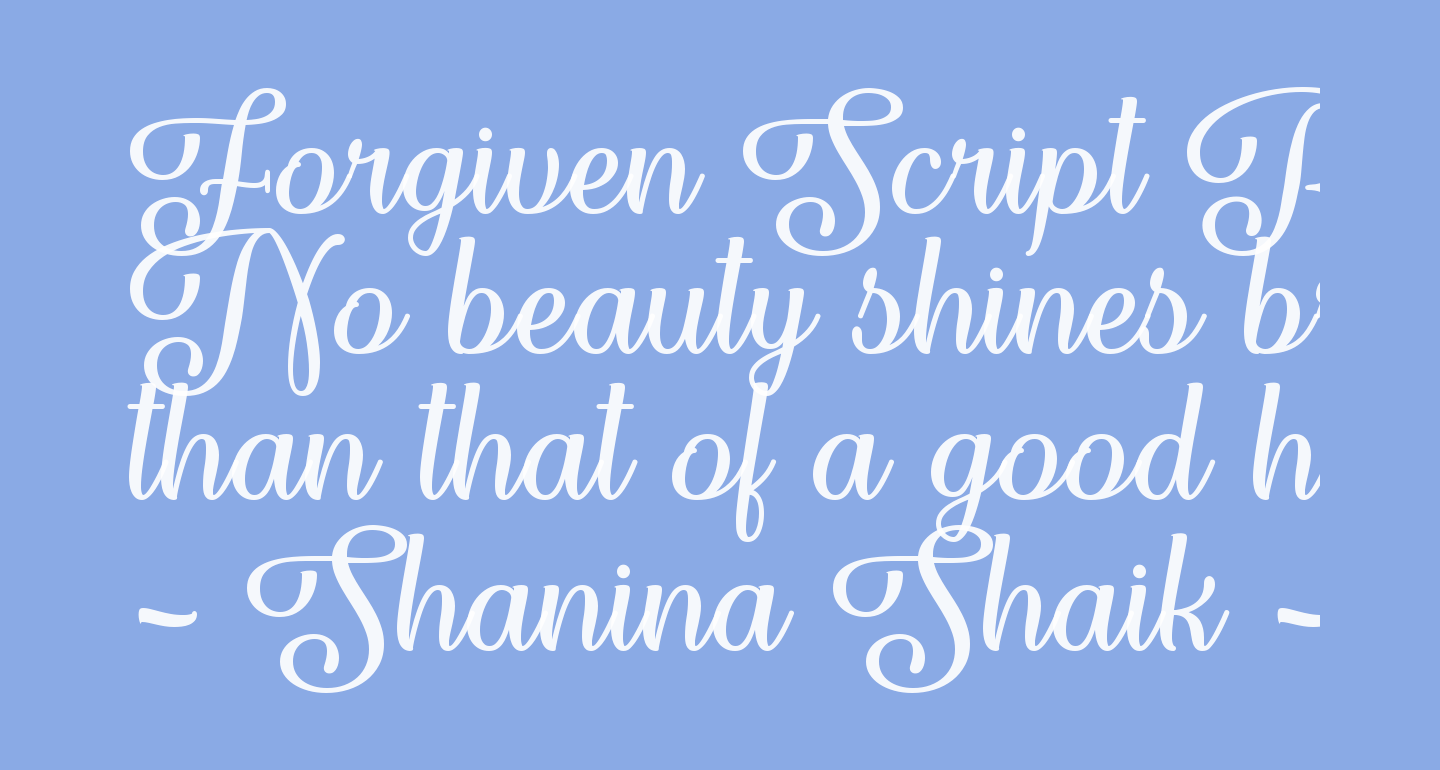 Forgiven Script Regular free Font - What Font Is