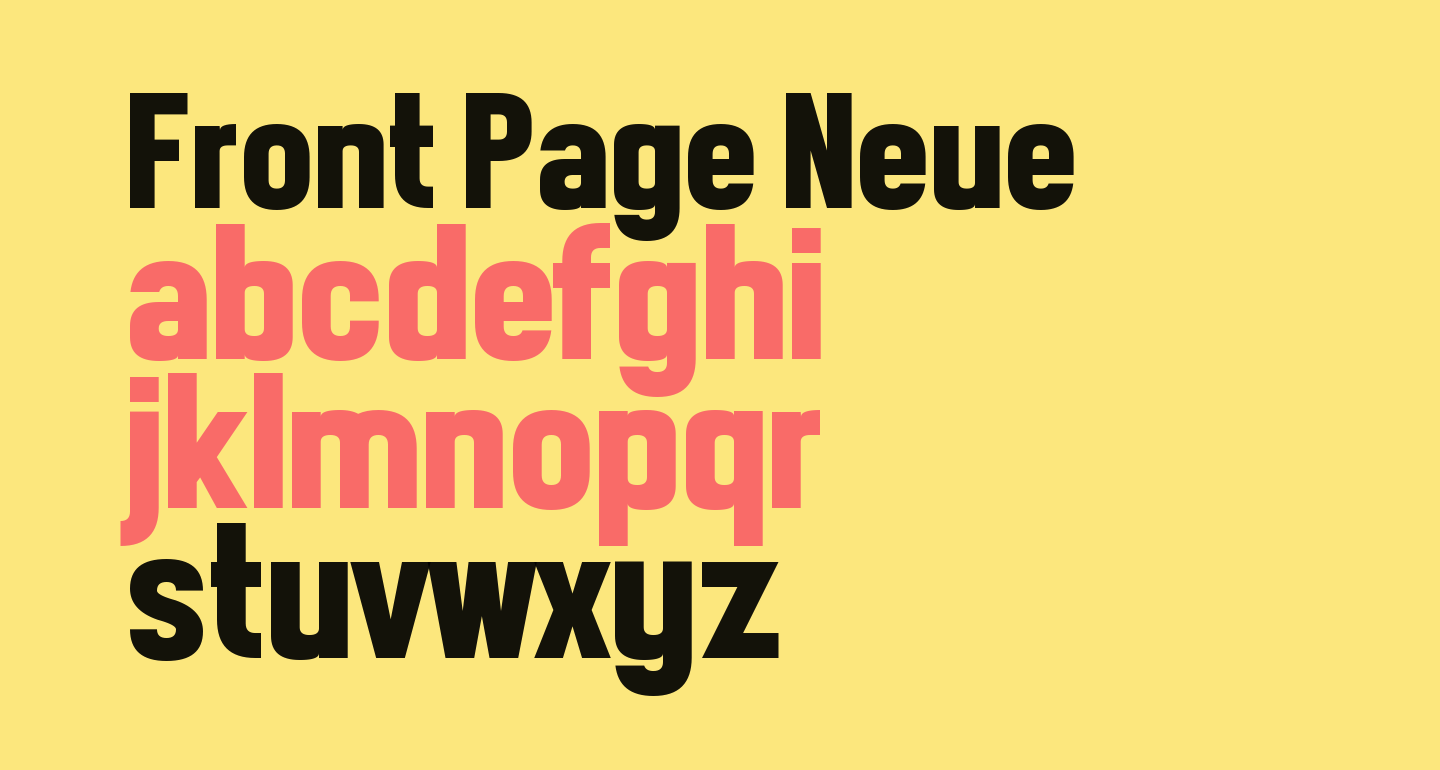 Front Page Neue free Font - What Font Is