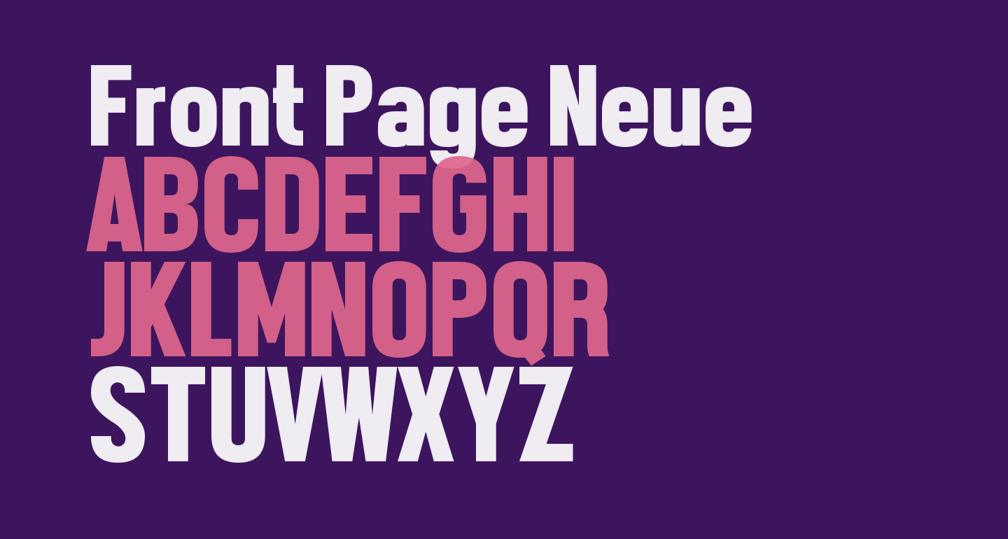 Front Page Neue free Font - What Font Is