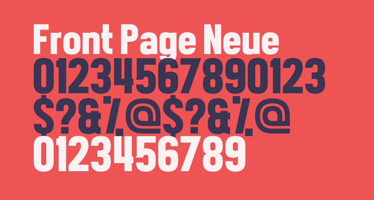 Front Page Neue free Font - What Font Is