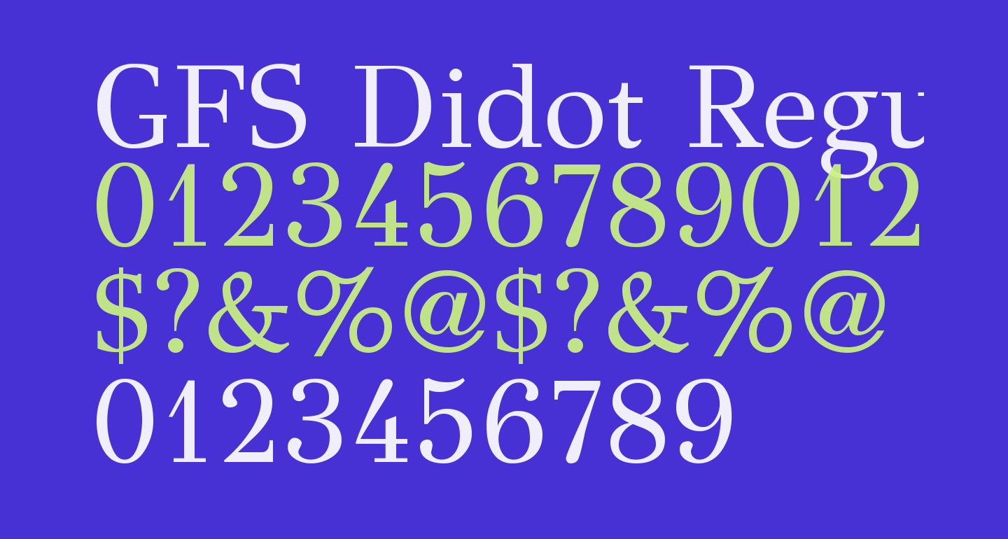 GFS Didot Regular free Font - What Font Is