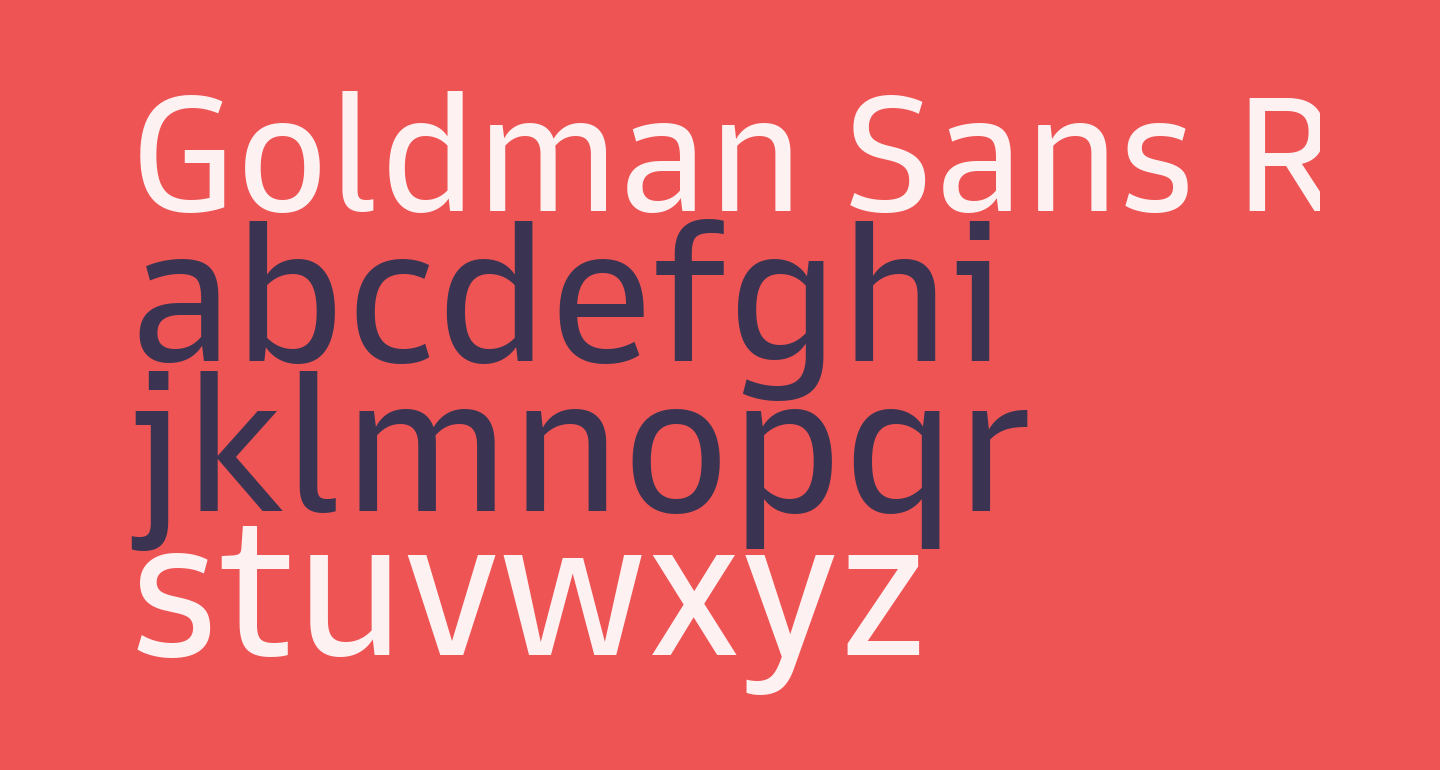 Goldman Sans Regular free Font - What Font Is