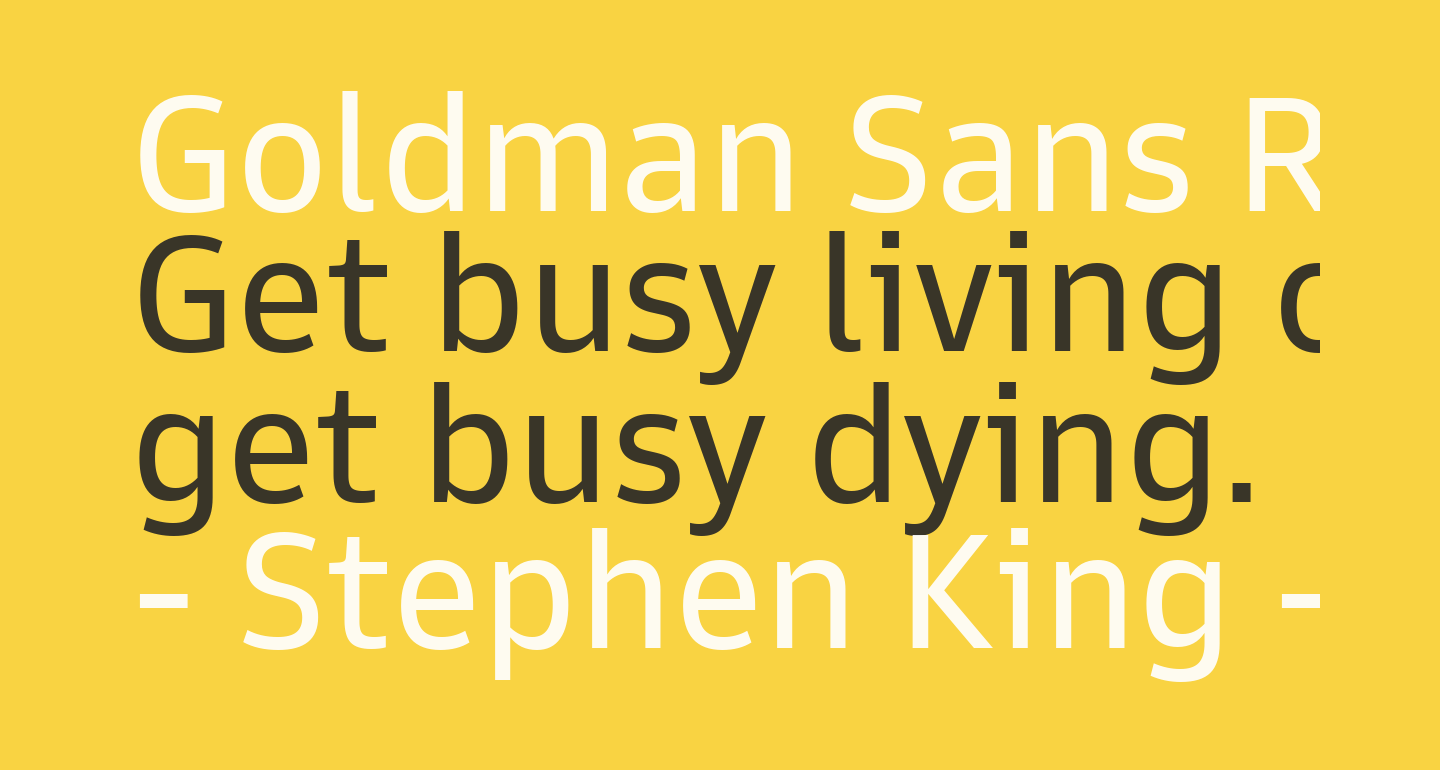 Goldman Sans Regular free Font - What Font Is