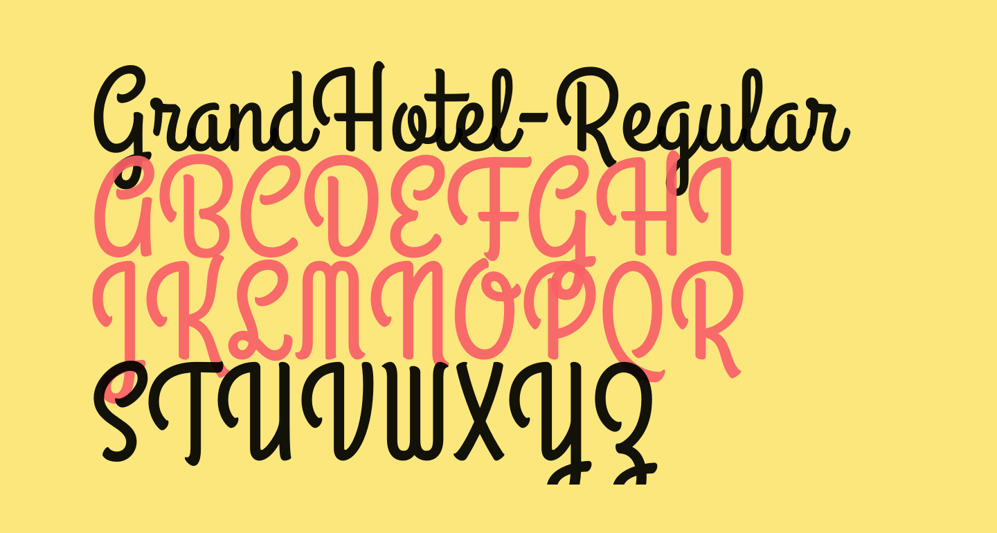 GrandHotel-Regular free Font - What Font Is