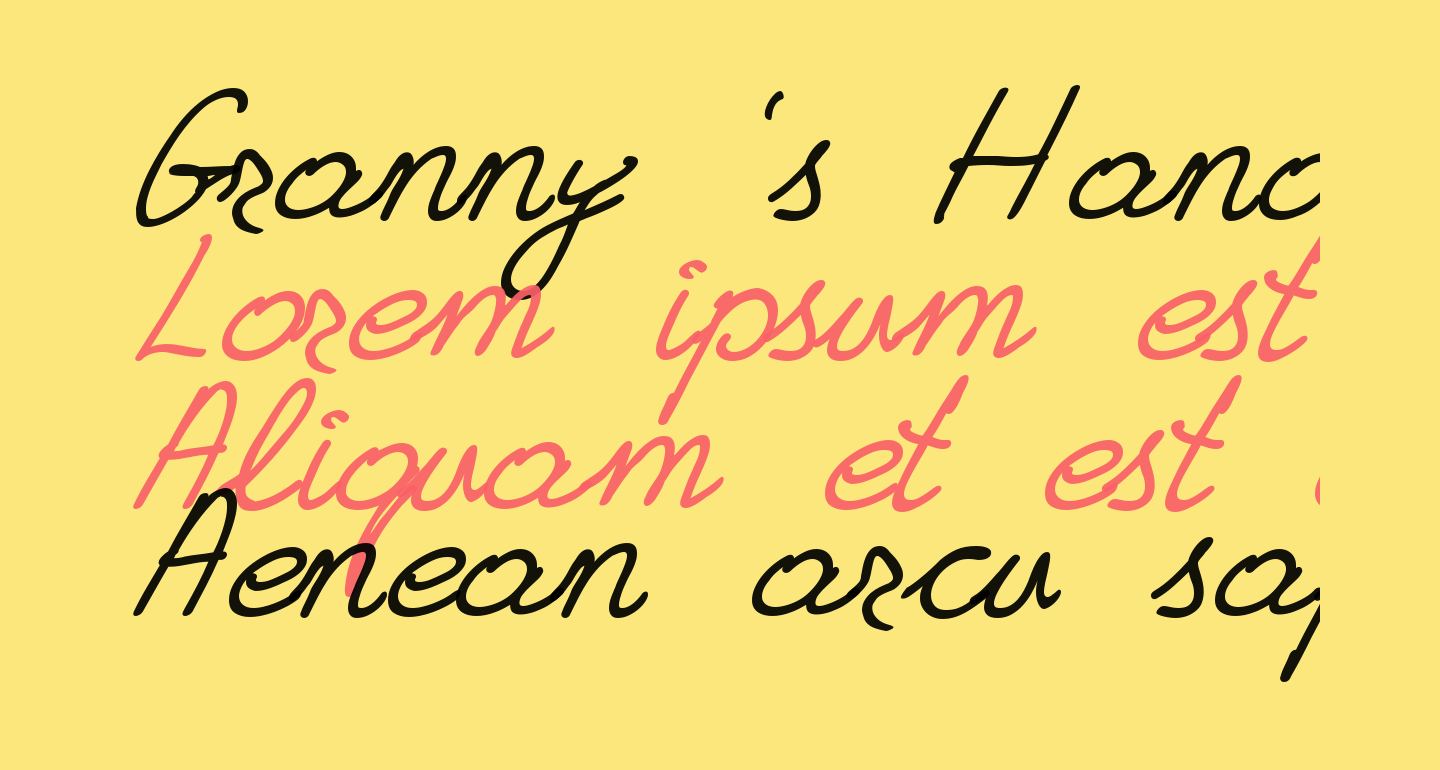 Granny\'s Handwriting free Font - What Font Is