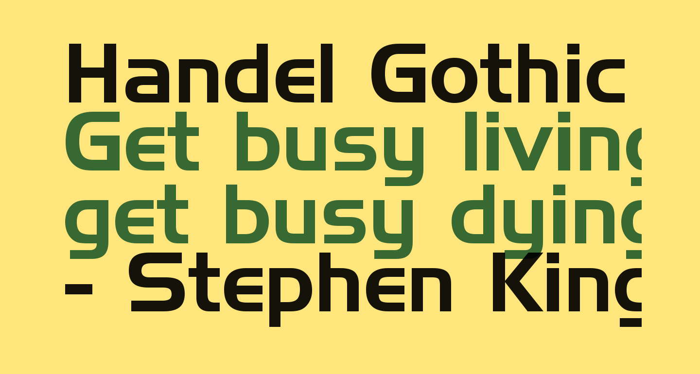 Handel Gothic BT free Font - What Font Is