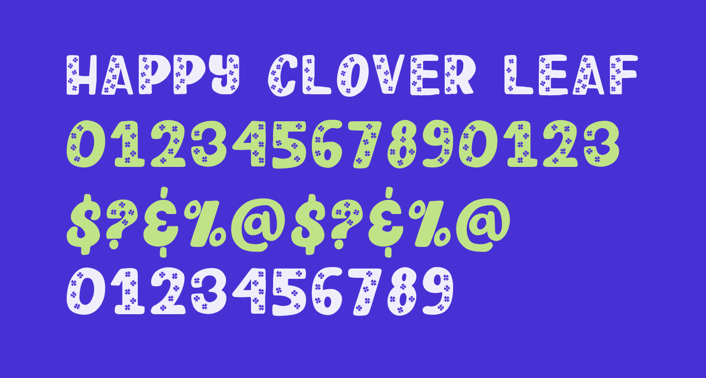 Happy Clover Leaf Display free Font - What Font Is