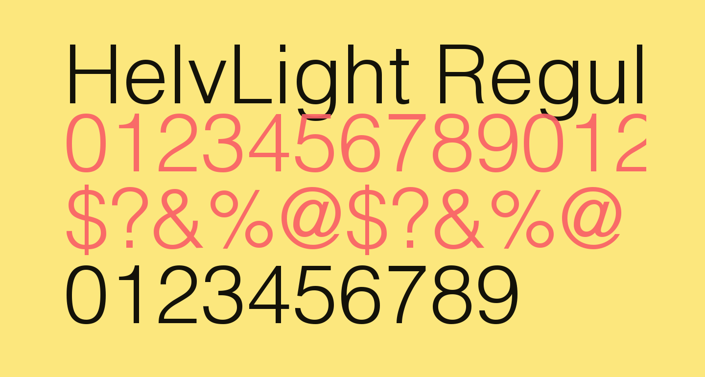 HelvLight Regular free Font - What Font Is
