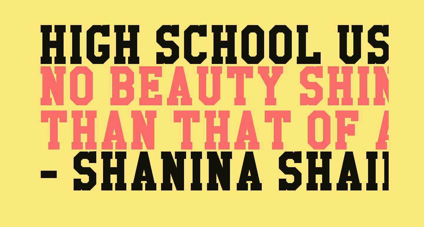High School USA Serif free Font - What Font Is