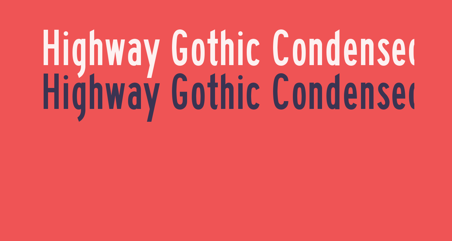 Highway Gothic Condensed free Font - What Font Is