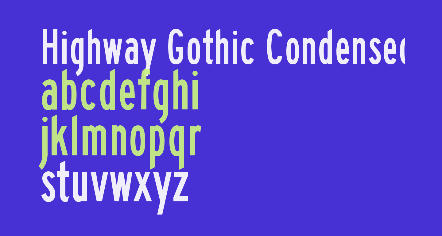 Highway Gothic Condensed free Font - What Font Is