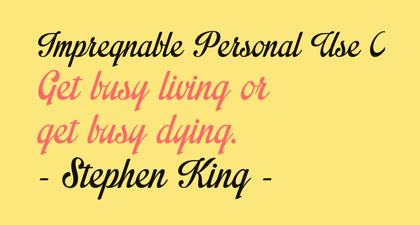 Impregnable Personal Use Only free Font - What Font Is