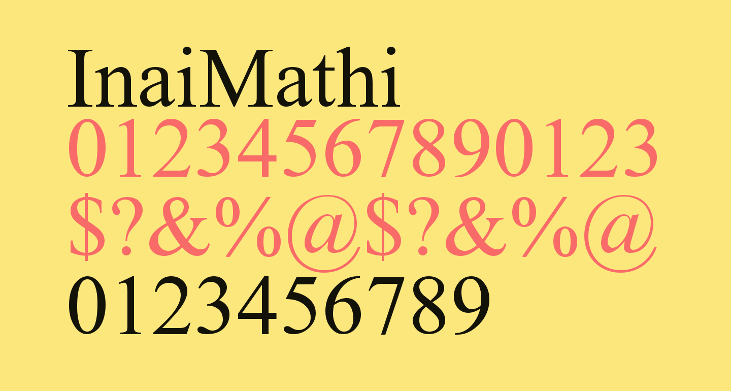 InaiMathi free Font - What Font Is