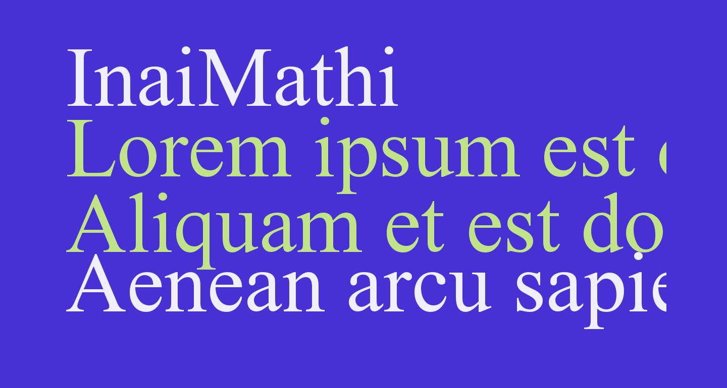 InaiMathi free Font - What Font Is