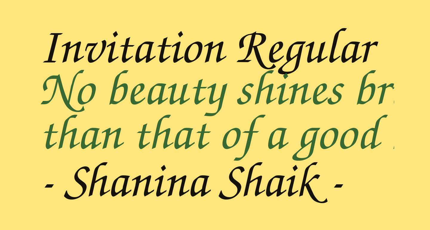 Invitation Regular free Font - What Font Is