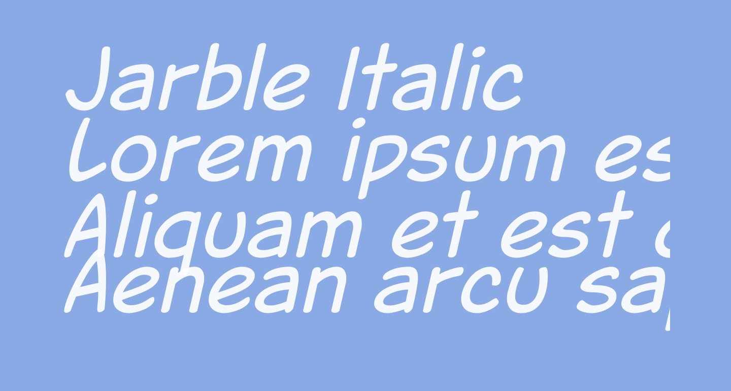 Jarble Italic free Font - What Font Is
