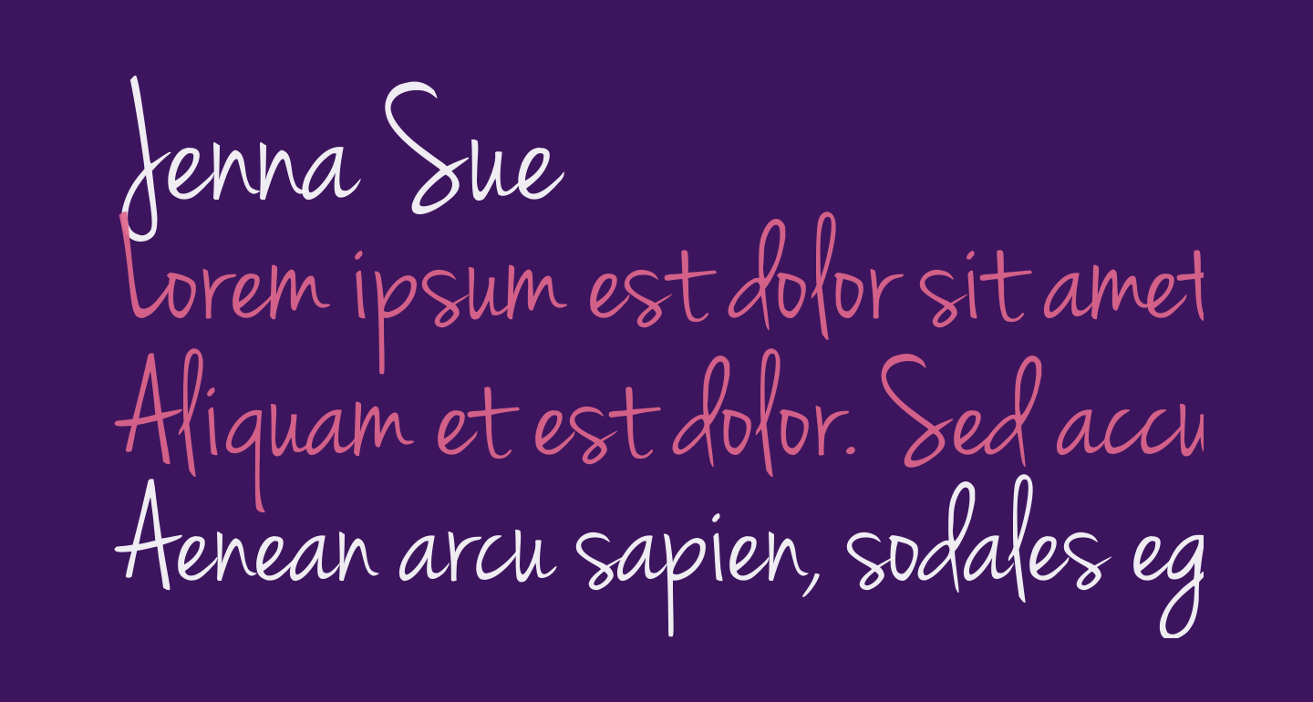 Jenna Sue free Font - What Font Is