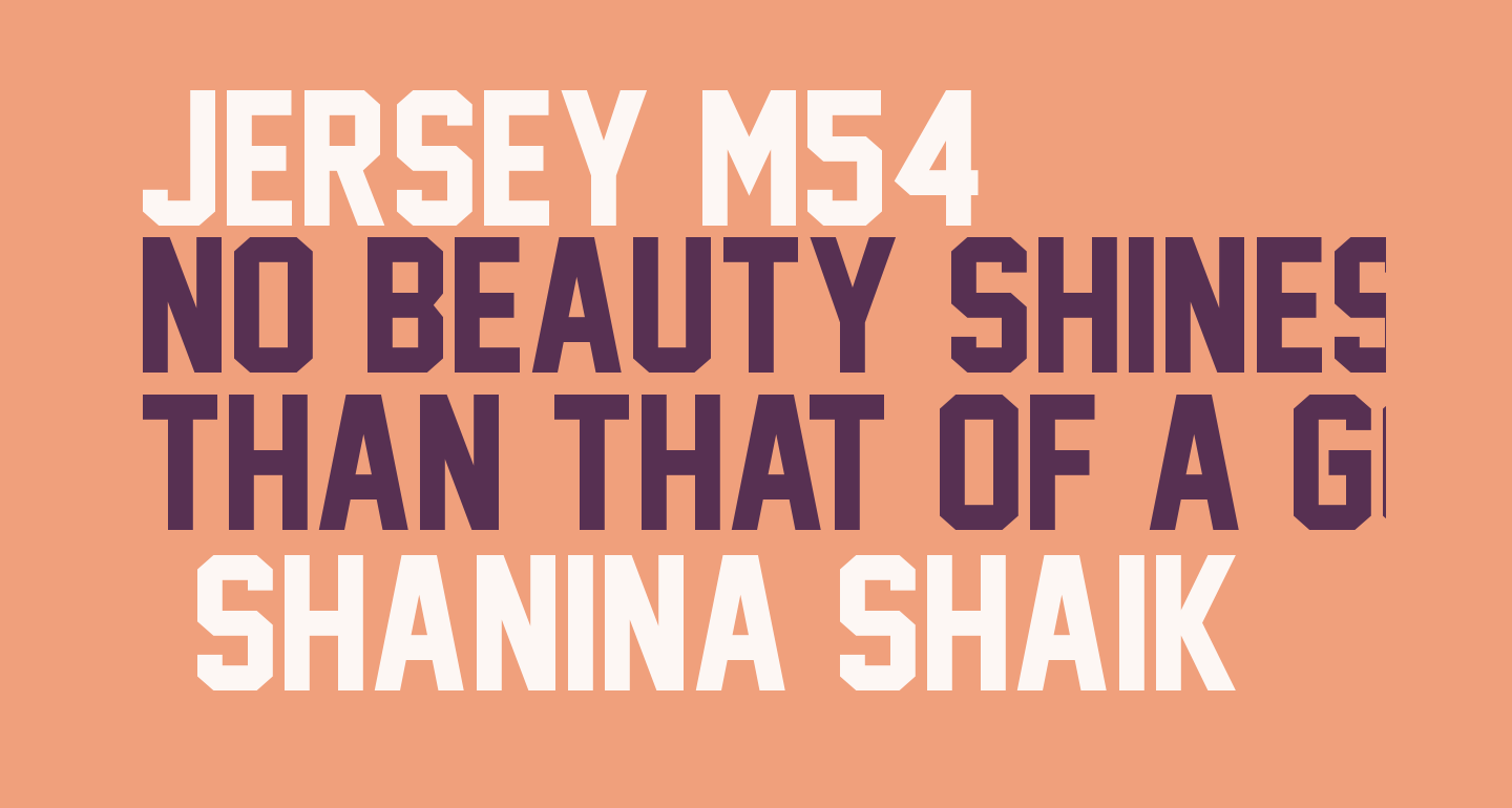 Jersey M54 free Font - What Font Is