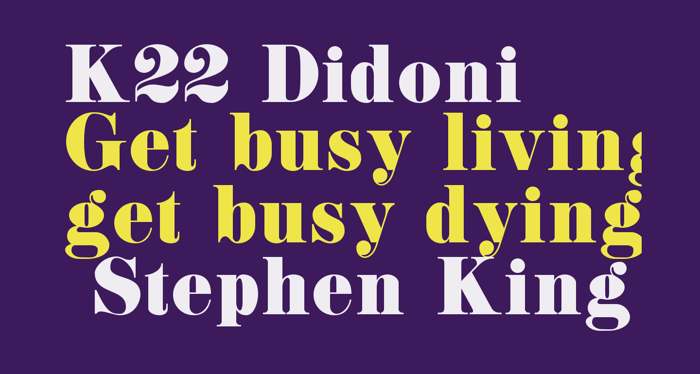 K22 Didoni free Font - What Font Is