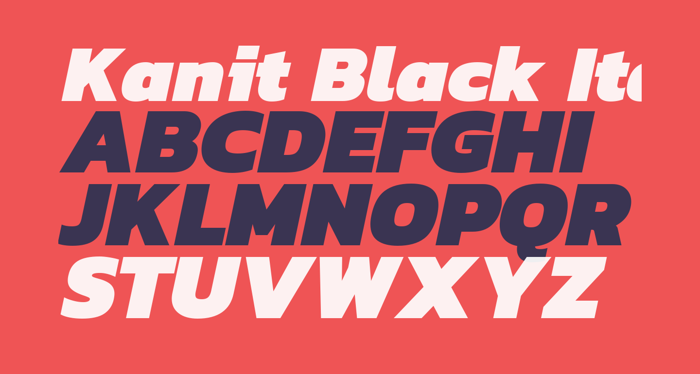 Kanit Black Italic free Font - What Font Is
