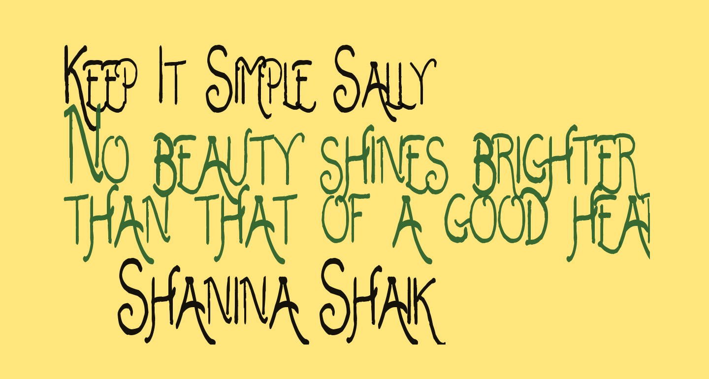 Keep It Simple Sally free Font - What Font Is