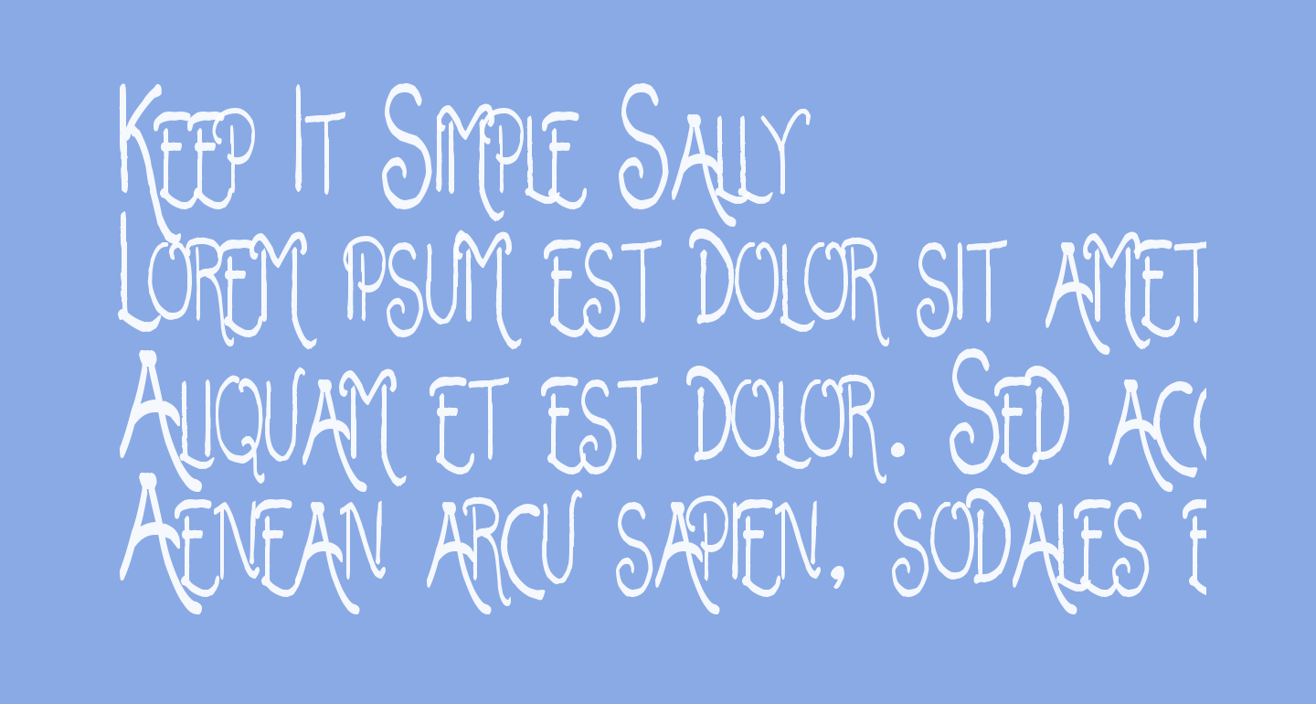 Keep It Simple Sally free Font - What Font Is